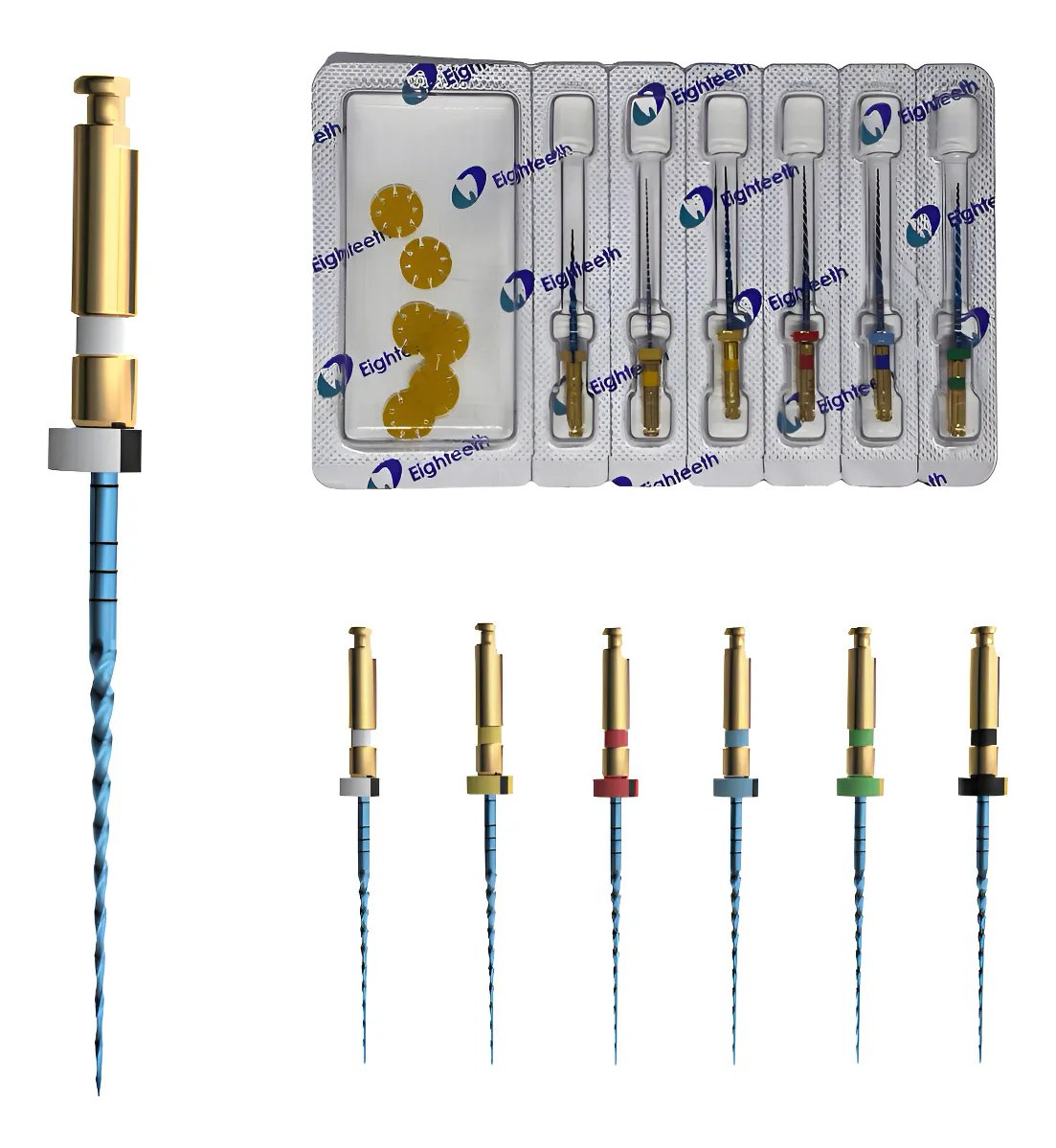 Limas Rotatorias Endodoncia Eighteeth E-flex Blue - Deposito Dental Muelina